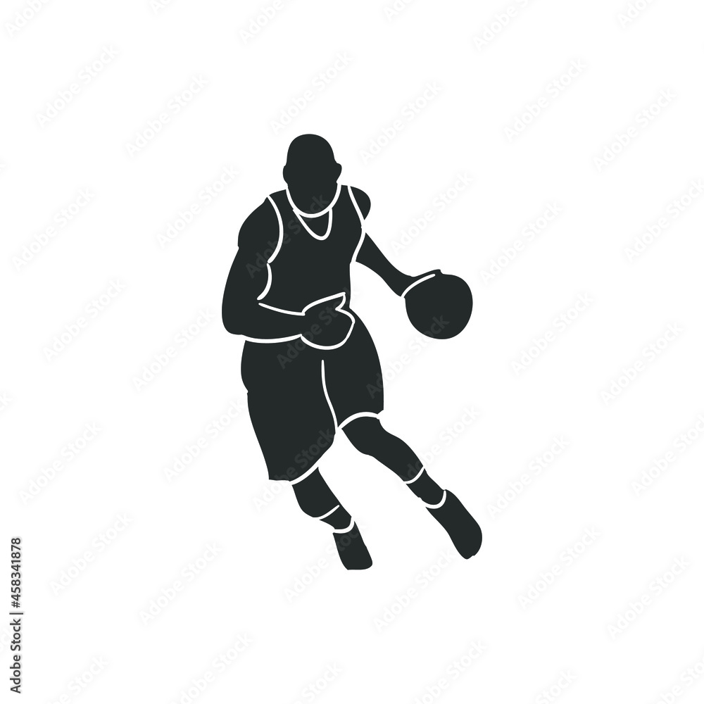 Basketball Player Icon Silhouette Illustration. Sport Vector Graphic ...