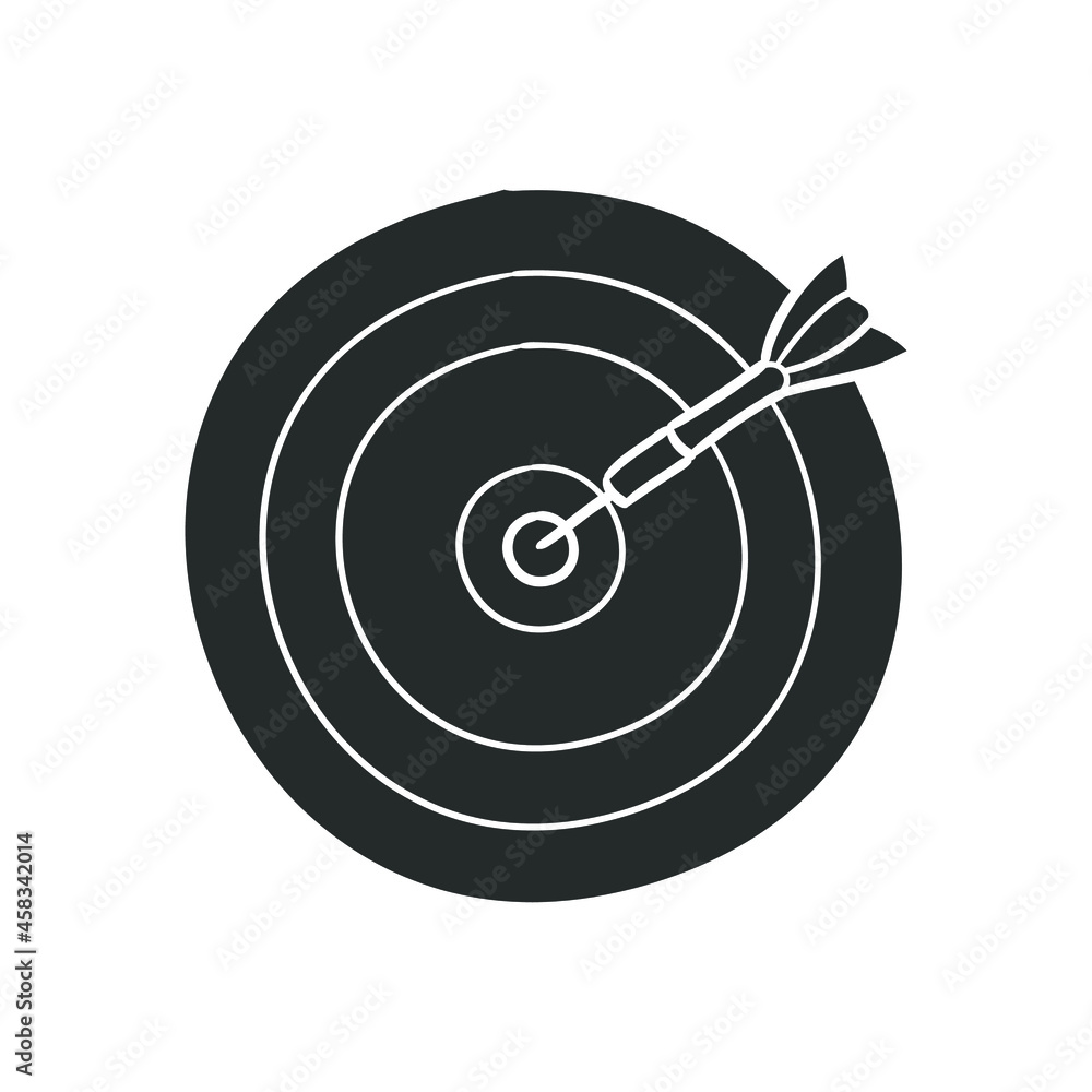 Dartboard Icon Silhouette Illustration. Dart Sport Vector Graphic ...