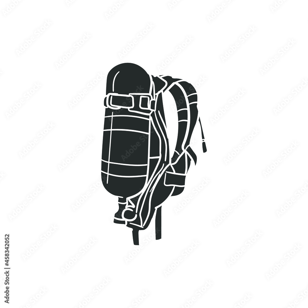 Firefighter Oxygen Cylinder Icon Silhouette Illustration. CHANGE Vector ...