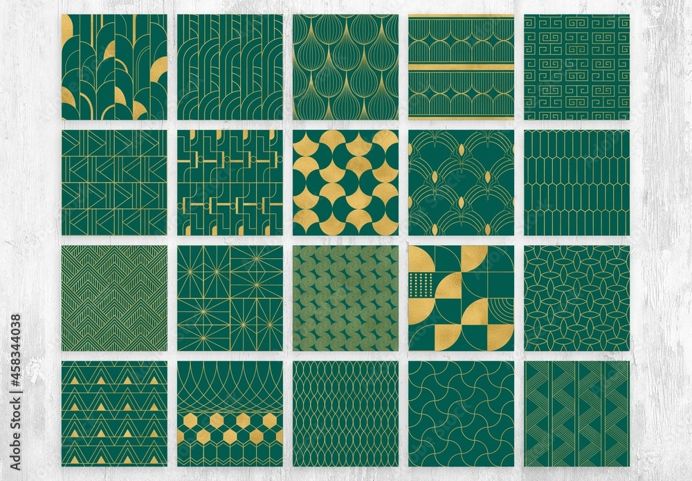 Art Deco Patterns with Retro 60S Style Stock Template | Adobe Stock