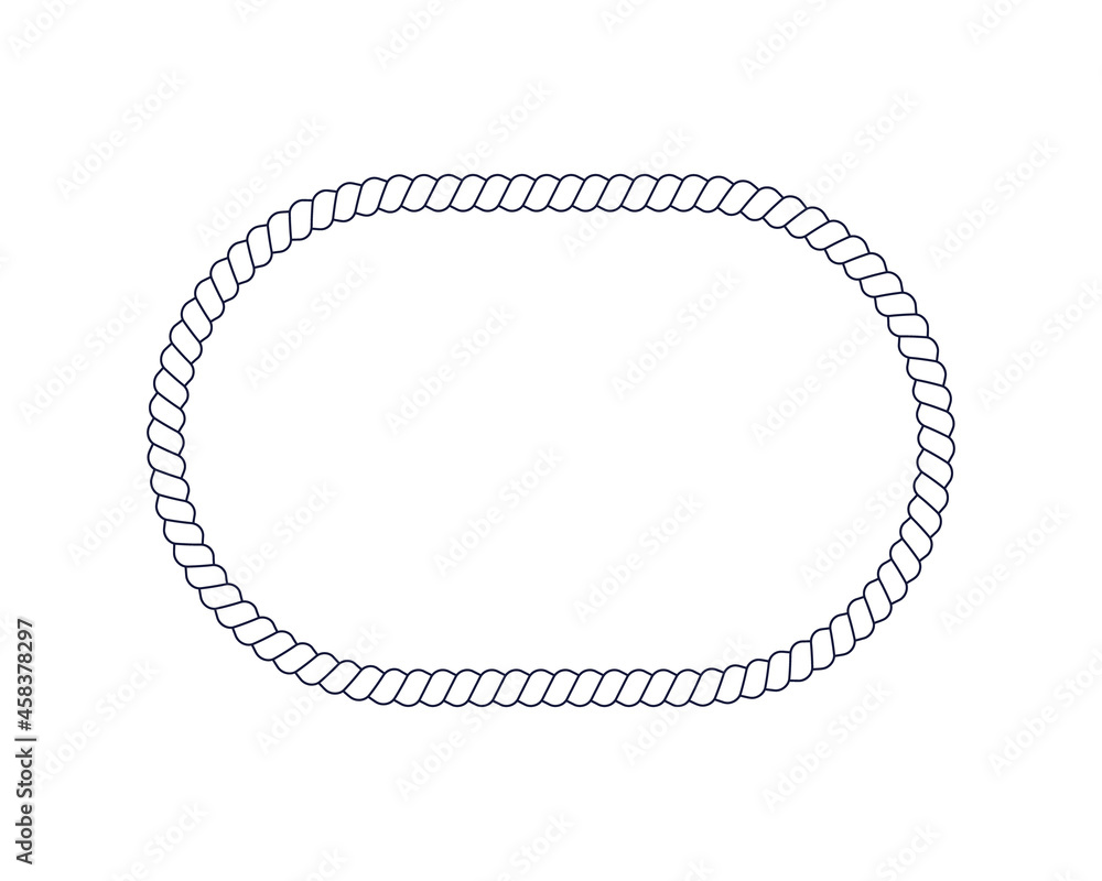 Rope frame in rectangle with rounded corners shape for photo or picture ...