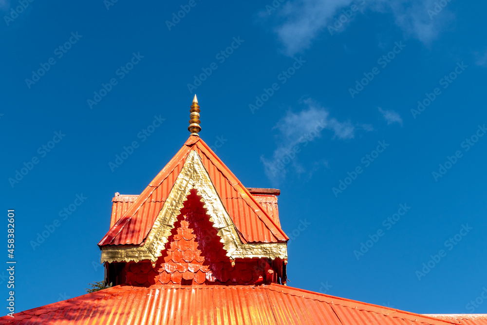 Roof Detail Of The Jakhu Temple In Shimla, Himichal Pradesh, India ...