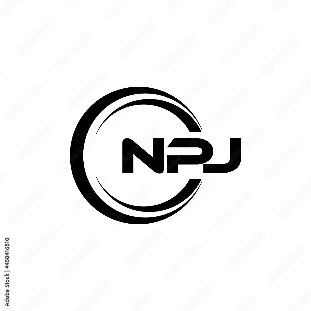 NPJ letter logo design with white background in illustrator, vector ...
