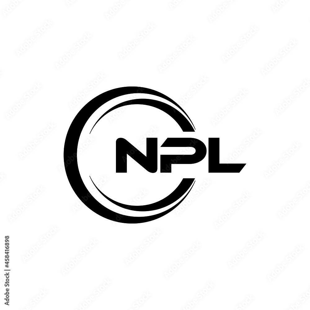 NPL letter logo design with white background in illustrator, vector ...