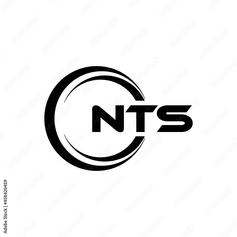 Vecteur Stock NTS letter logo design with white background in ...