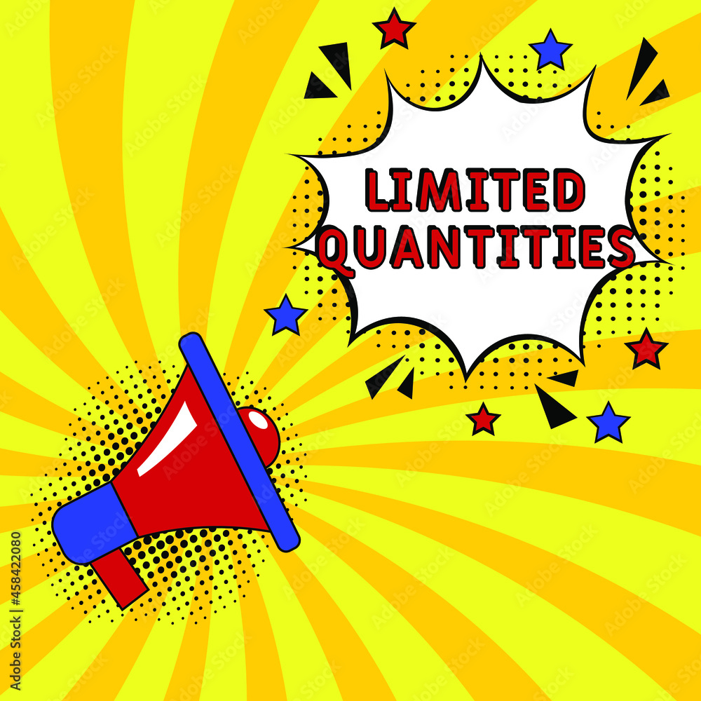 Limited quantities text. Comic book explosion with text Limited ...