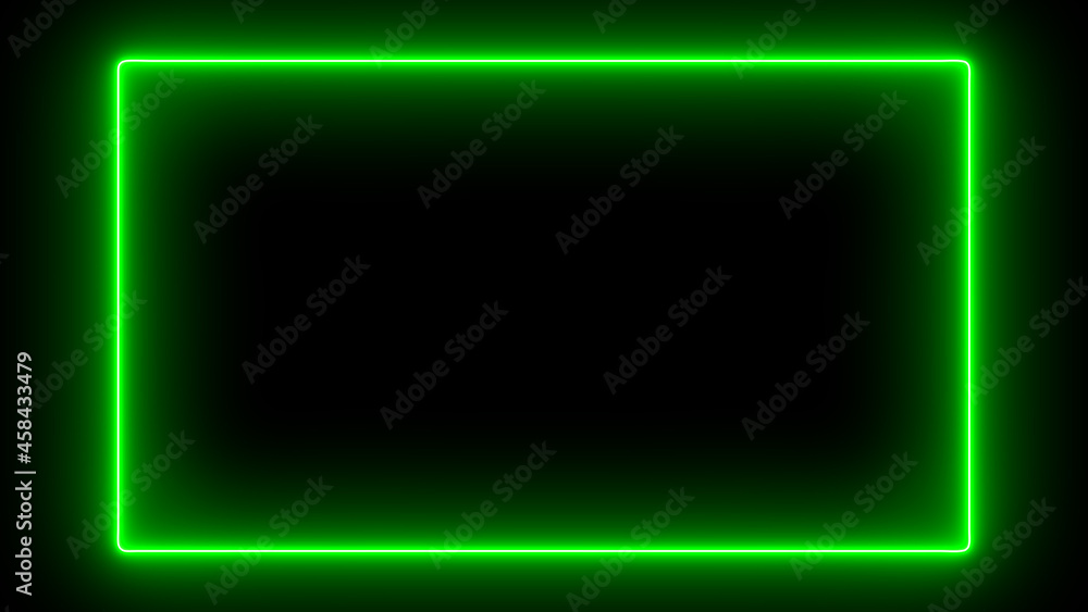 Green neon frame Stock Illustration | Adobe Stock