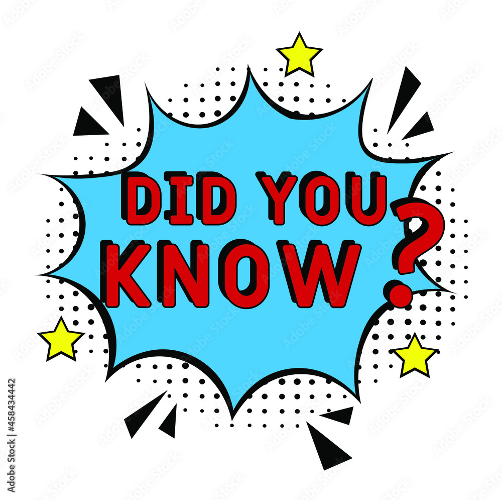 Did you know? text. Comic book explosion with text Did you know ...
