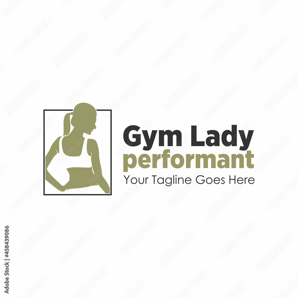 Simple and unique back woman in fit sport body image graphic icon logo ...