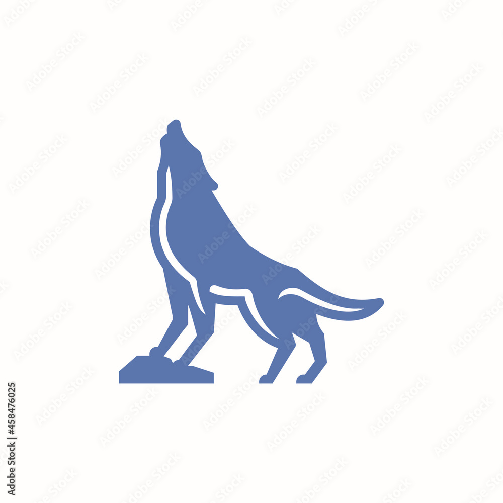 Wolf Howl logo design Stock Vector | Adobe Stock