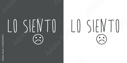 Logotipo con texto manuscrito Lo siento en español con símbolo ...