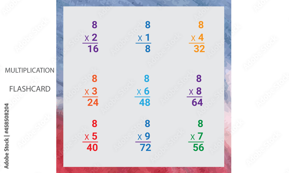 Rainbow math multiplication flashcard for kids/ age 3 plus, pre primary ...