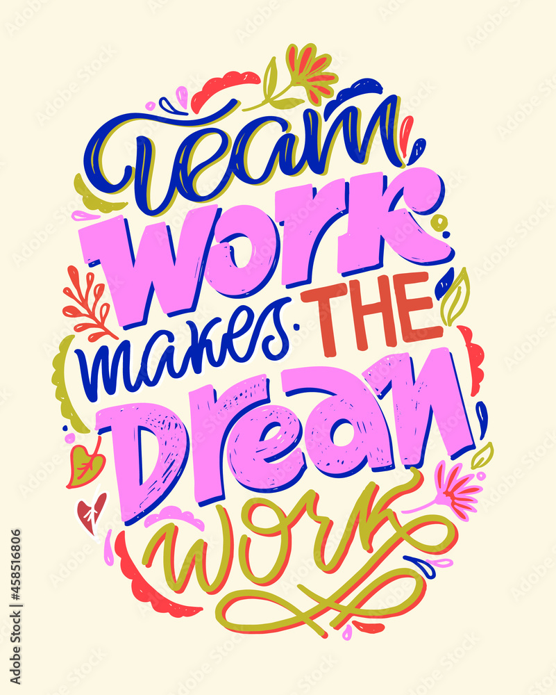 Cute lettering hand drawn poster about life. Lettering motivation art ...