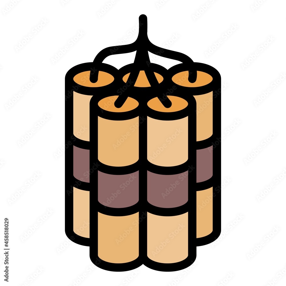 Dynamite icon. Outline dynamite vector icon color flat isolated Stock ...