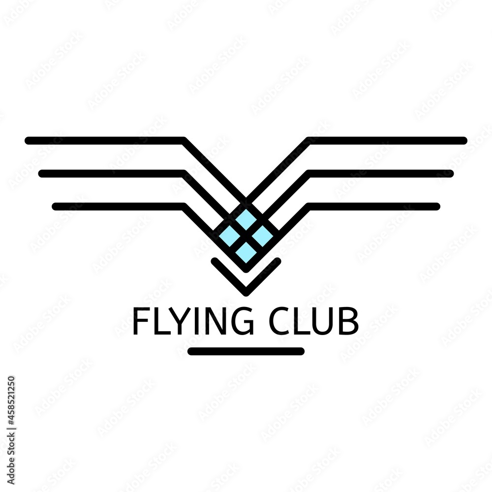 Flying club logo. Outline flying club vector logo color flat isolated ...