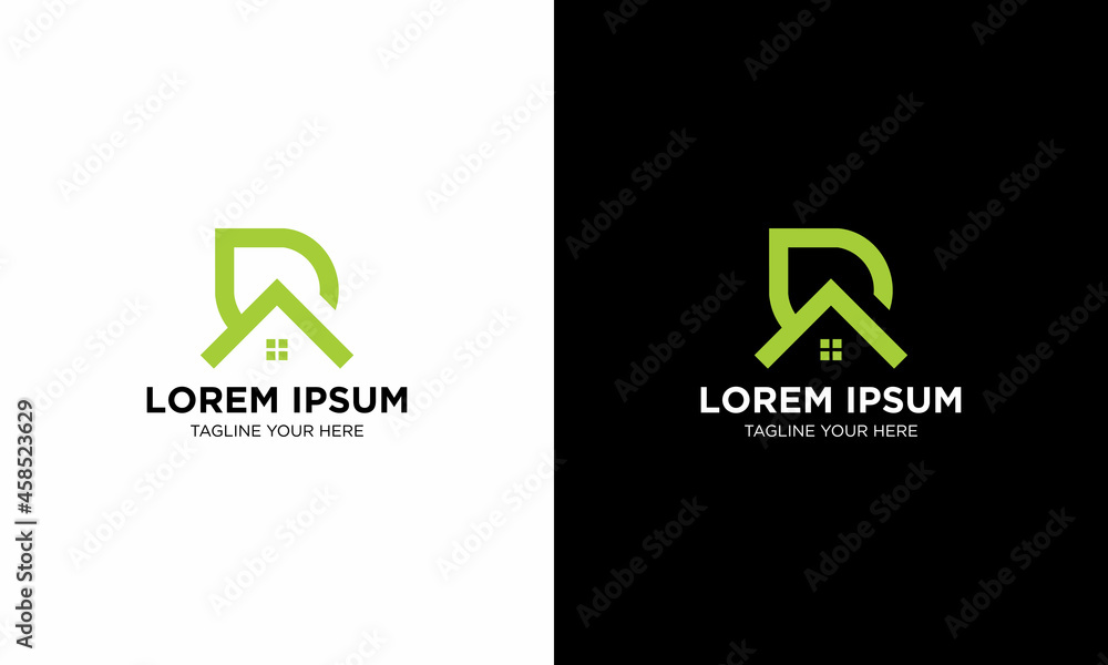 Letter R Home Logo Vector. Friendly Eco House Logo Design Stock Vector ...