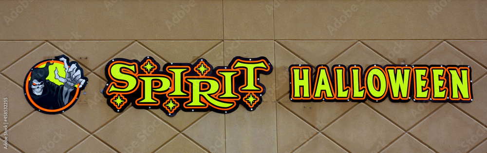 Spirit Halloween Store Sign Stock Photo | Adobe Stock