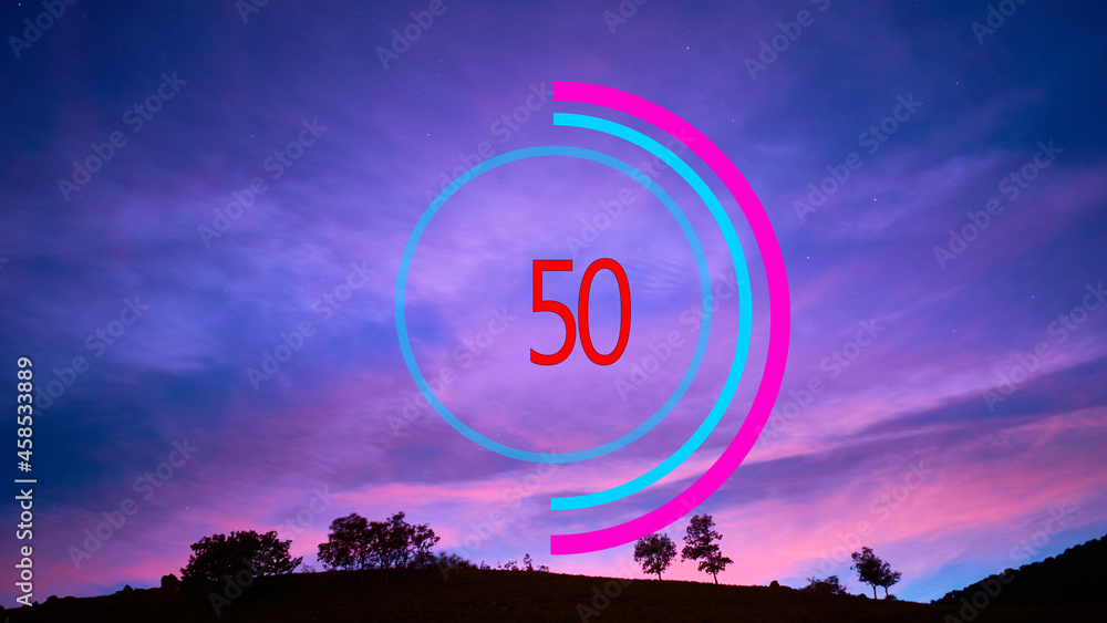 Abstract Colorful Countdown Timer Animated Background Stock