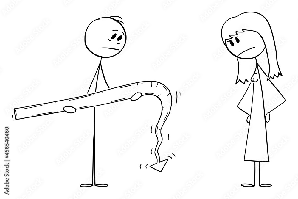 Man With Erectile Or Erectile Dysfunction Problem Vector Cartoon