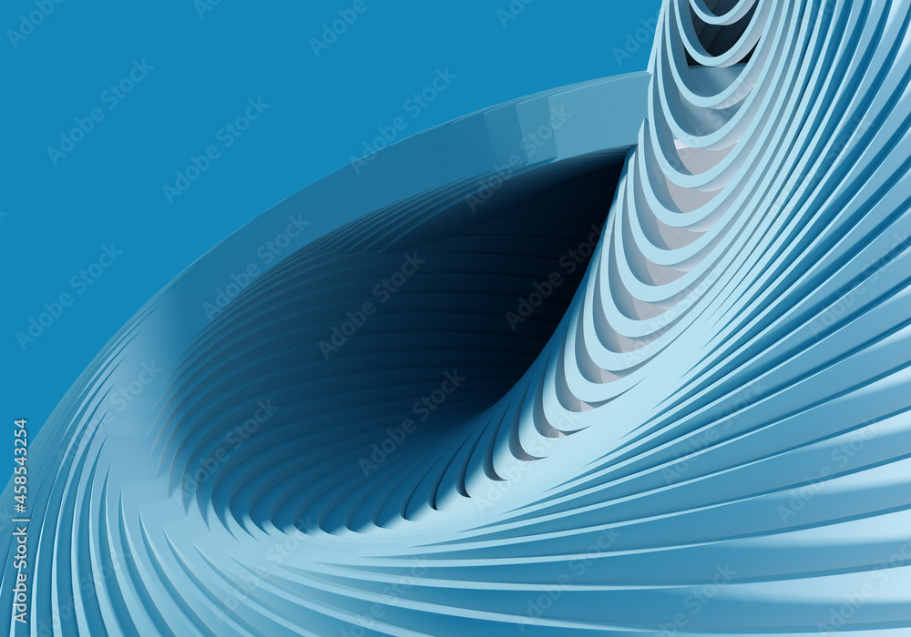 Abstract geometry. A pattern of curved stripes. The curved lines are ...