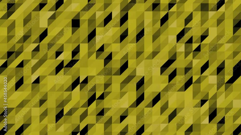 A bright animation of yellow and black parallelogram shapes changing ...