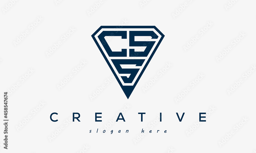 initial letters logo CSS black monogram diamond pentagon shape with ...