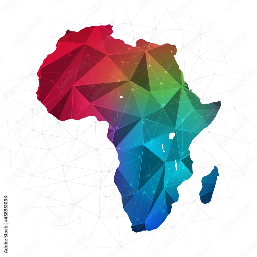 Africa Continent Map - Abstract polygon vector illustration low poly ...