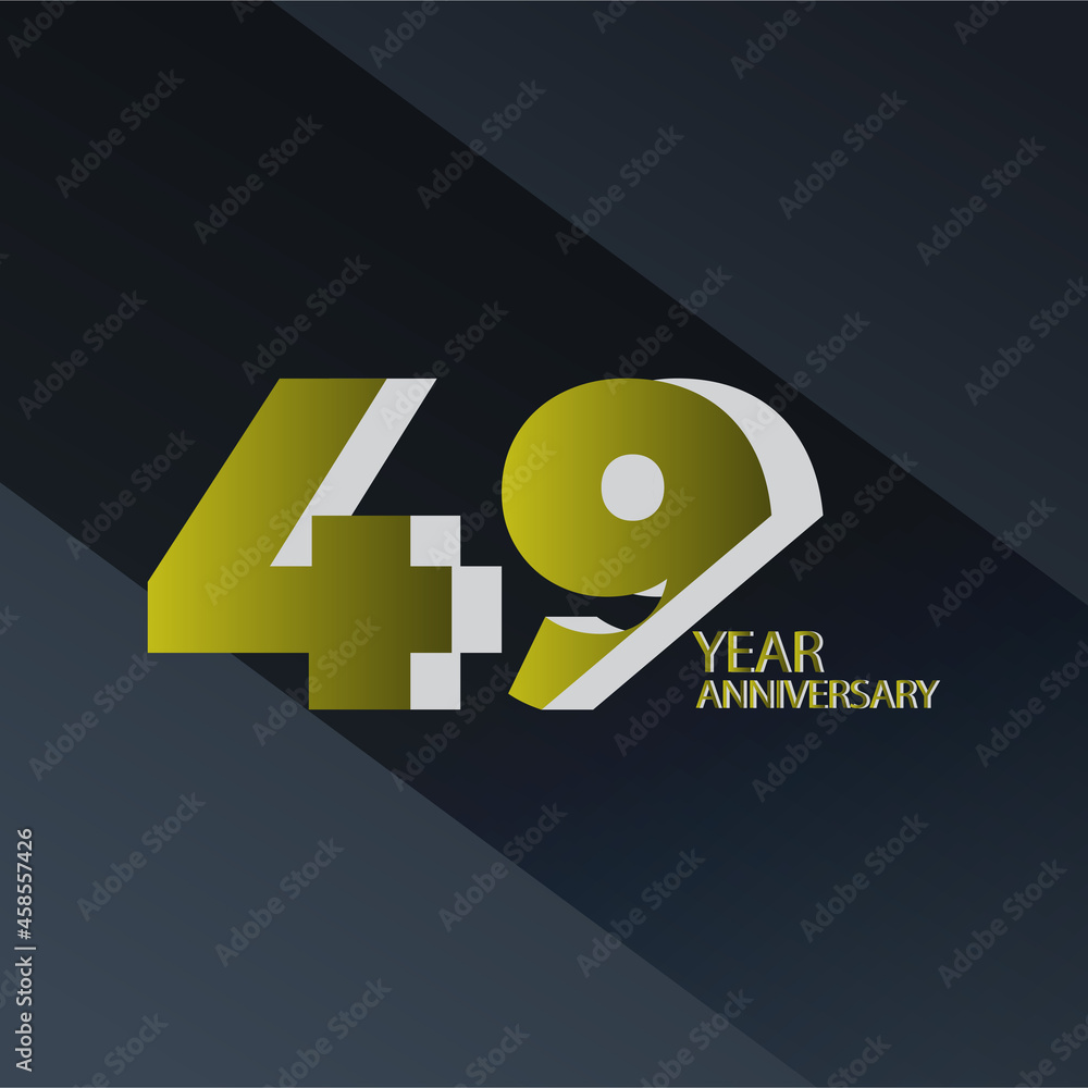 49 th anniversary event party. Vector illustration. numbers template ...