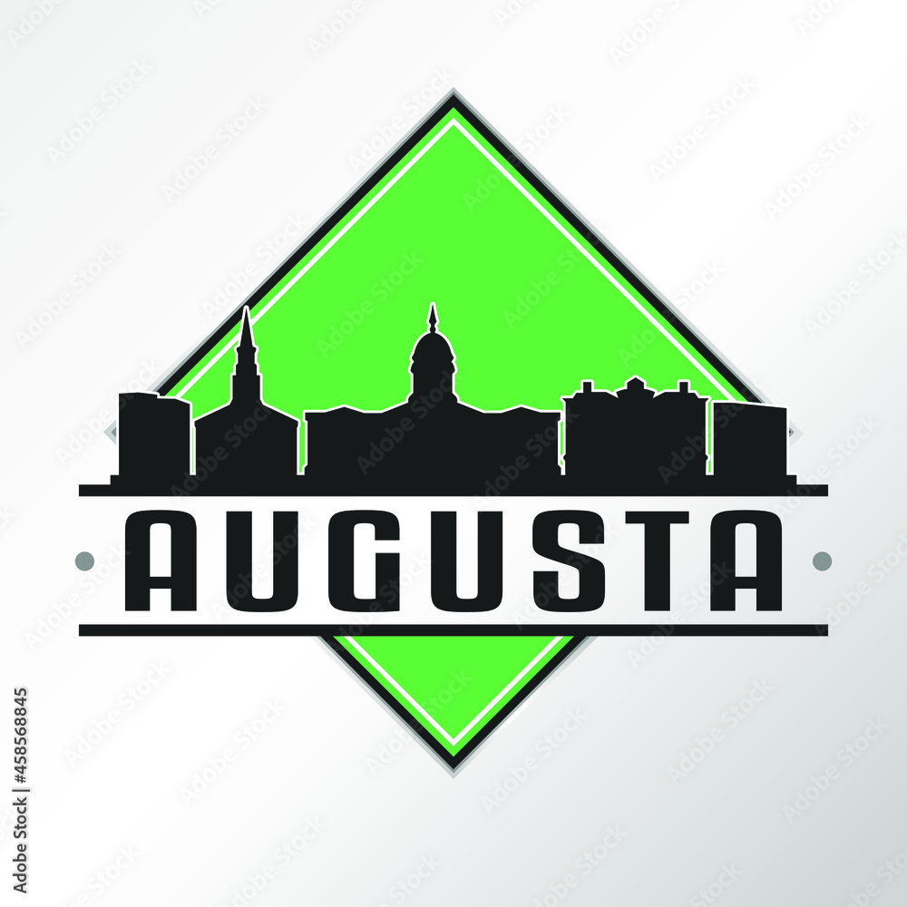Augusta, GA, USA Skyline Logo. Adventure Landscape Design Vector ...