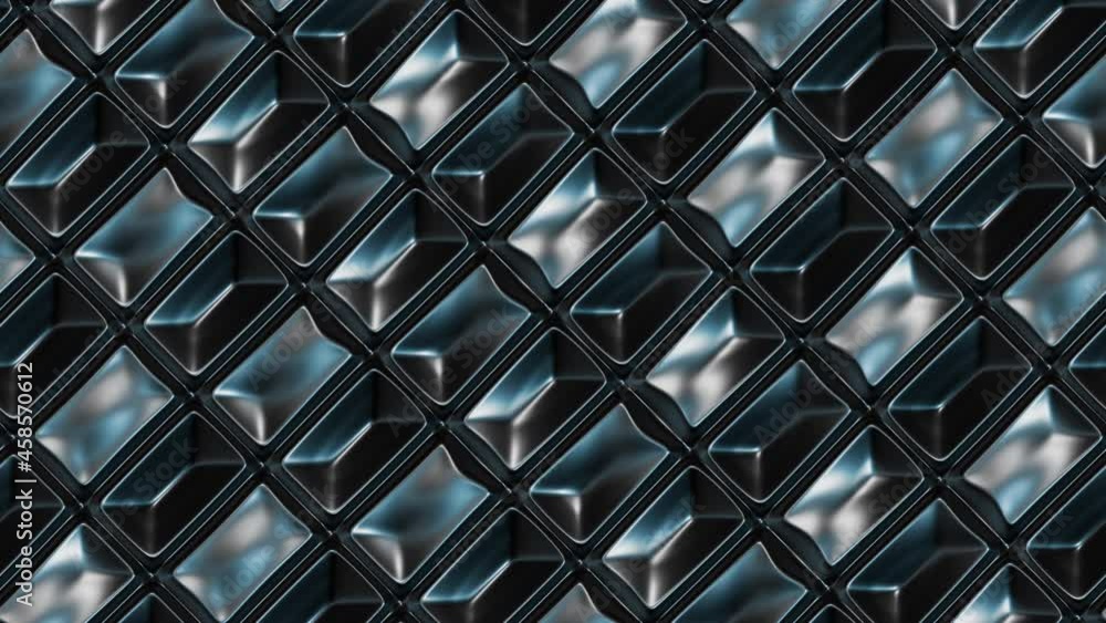 Abstract liquid metal crystals, metallic background, slow motion ...