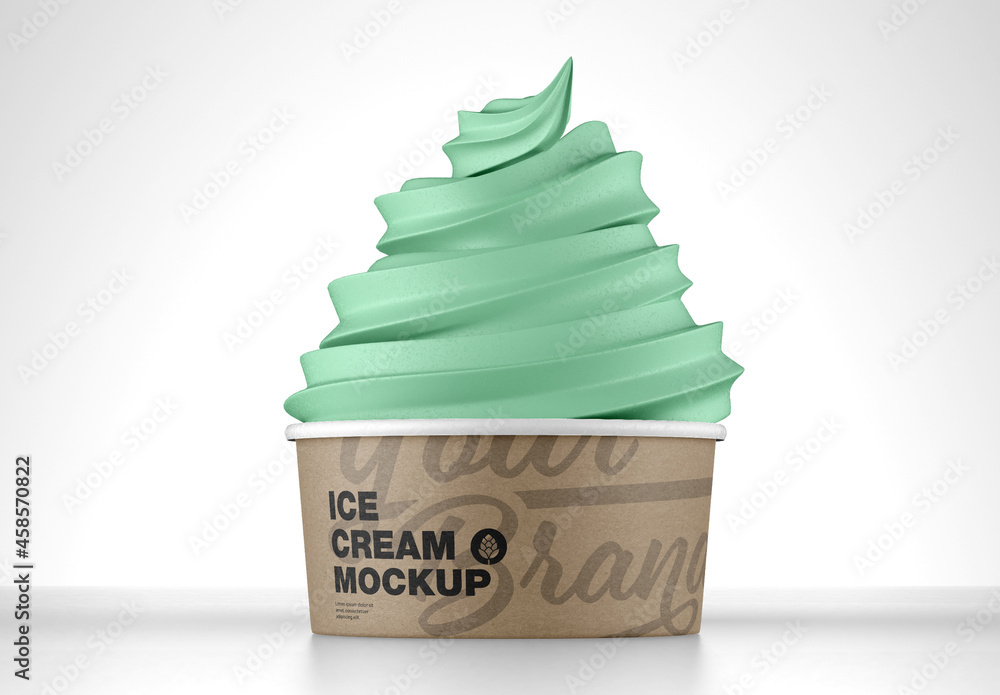 Ice Cream Cup Mockup Stock Template | Adobe Stock