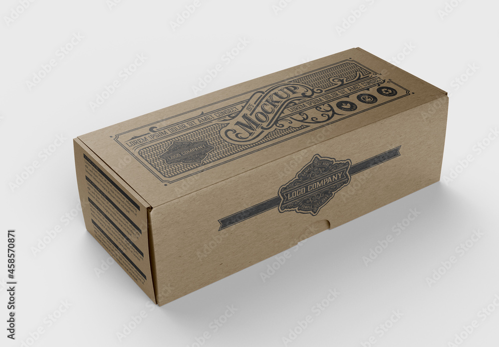 Kraft Box Mockup Stock Template | Adobe Stock