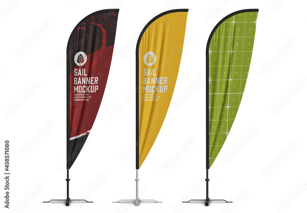 Flying Banner Mockup Stock Template | Adobe Stock