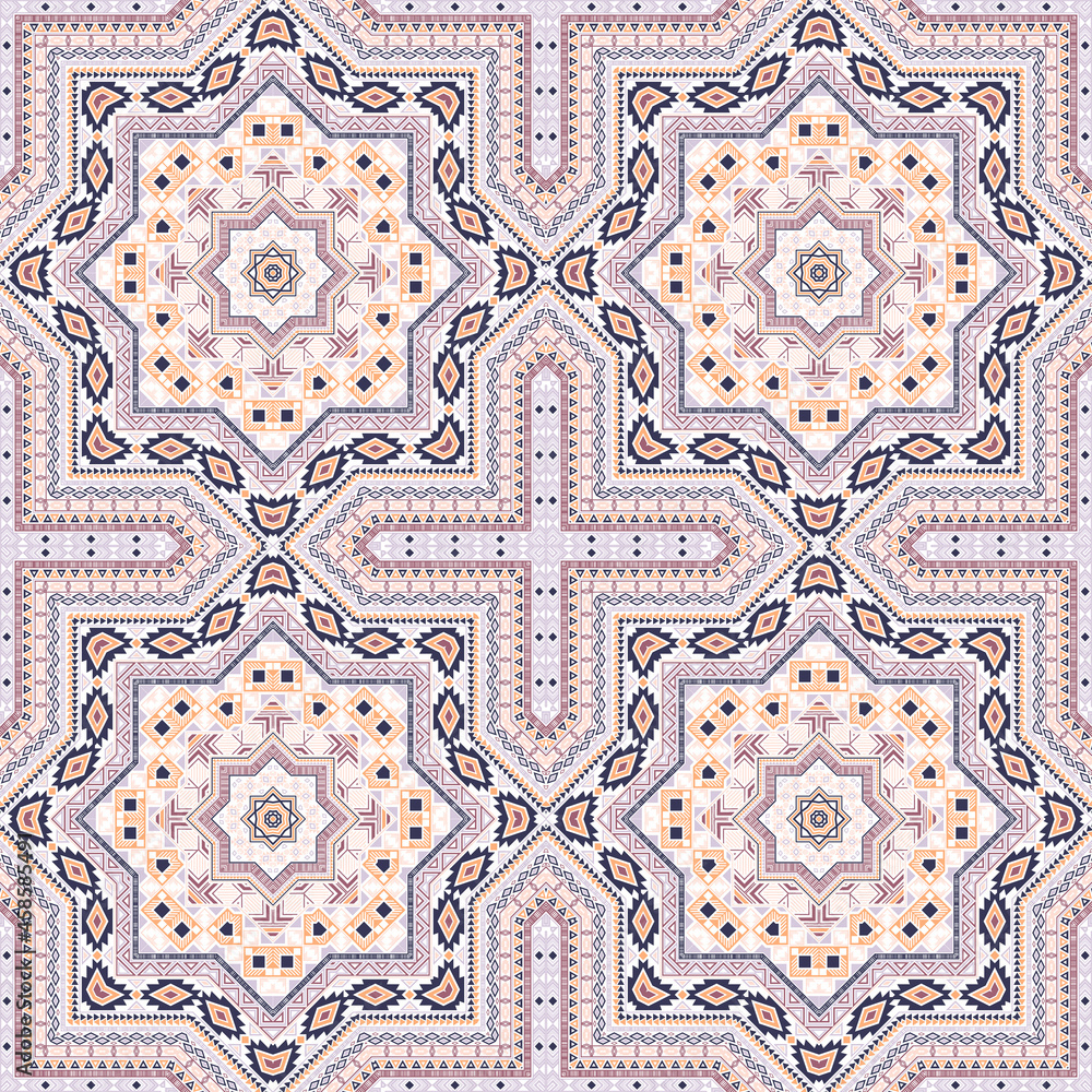 Simple moroccan zellige tile seamless ornament. Geometric texture ...