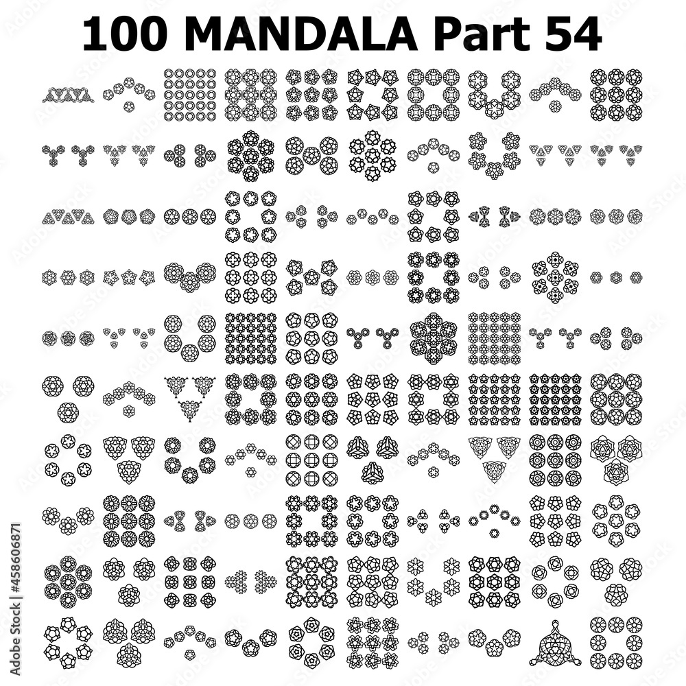 Various Pattern collections 100 Mandala pattern set Doodles freehand ...