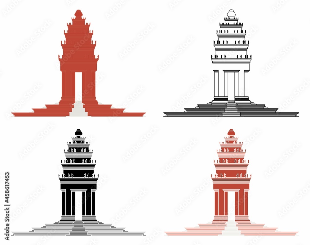 Famous Independence Monument in Cambodia Stock Vector | Adobe Stock