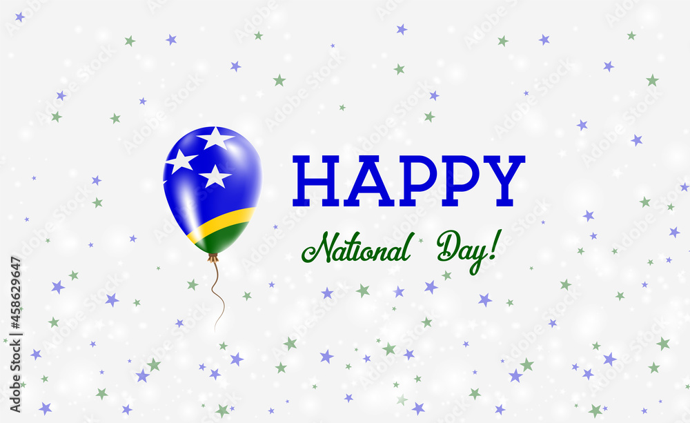 Solomon Islands National Day patriotic poster. Flying Rubber Balloon in ...