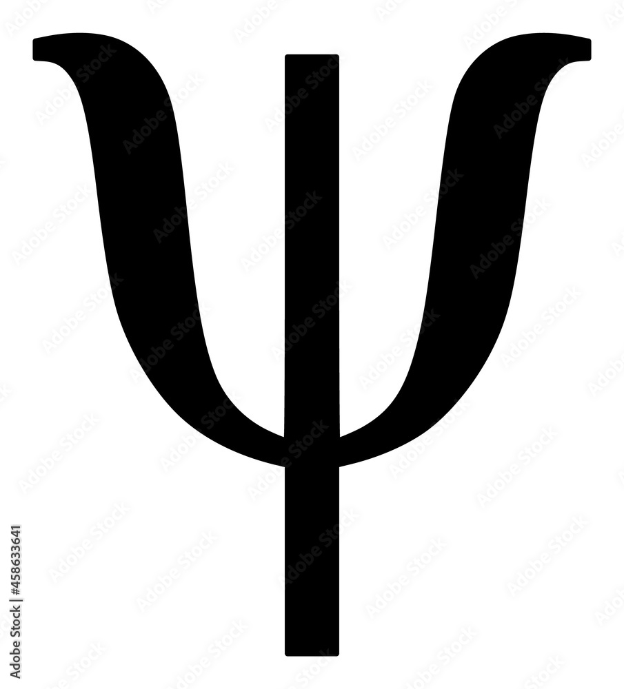 Psi Greek lowercase letter vector illustration. Flat illustration ...