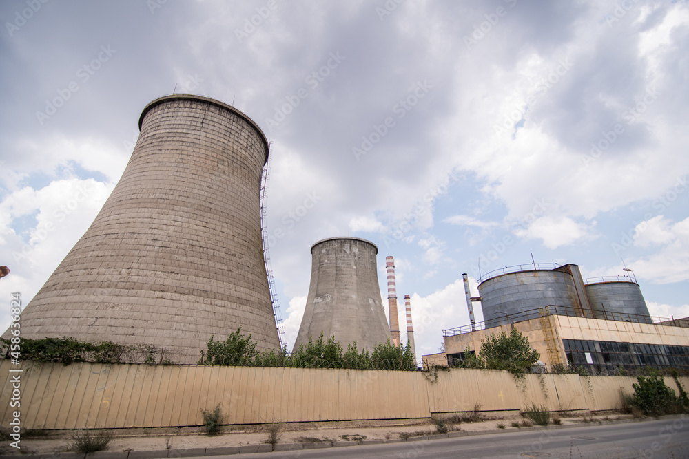 Sofia, Bulgaria Power Station Nuclear Cooling Towers Public Land ...