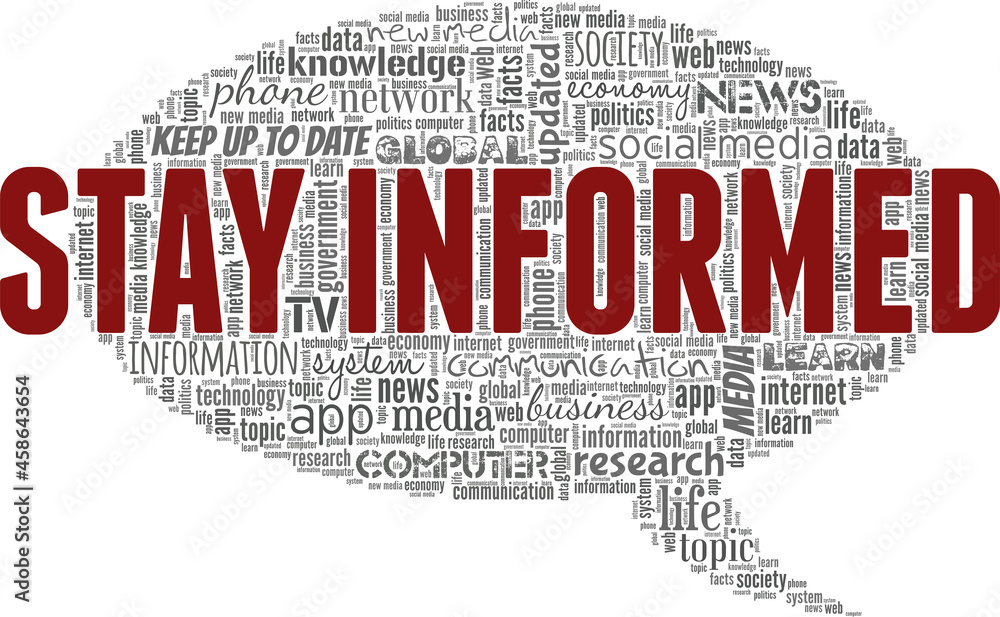 Poster Stay Informed vector illustration word cloud isolated on white ...