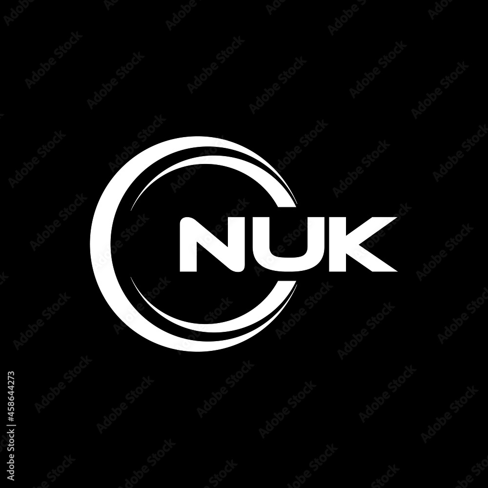 NUK letter logo design with black background in illustrator, vector ...