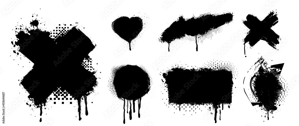 Set of grunge banners.Grunge backgrounds for sale. Spray Paint Vector ...
