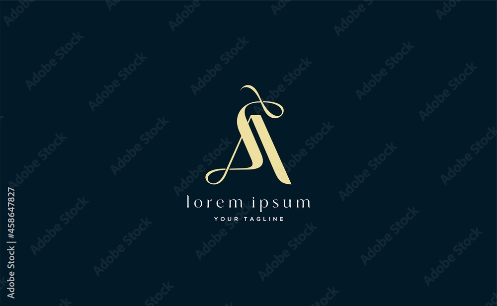 Letter SA AS elegant logo design Stock Vector | Adobe Stock