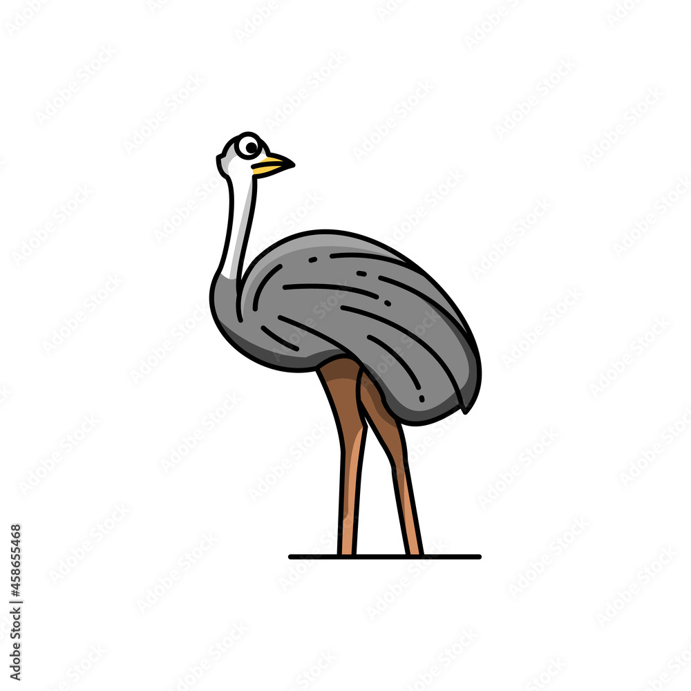 Simple Mascot Logo Design a Rhea , logo design vector in color white ...