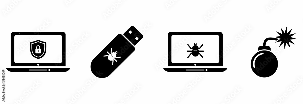 cybercrime icon set, cyber crime vector set cybercrime hacker icon set ...