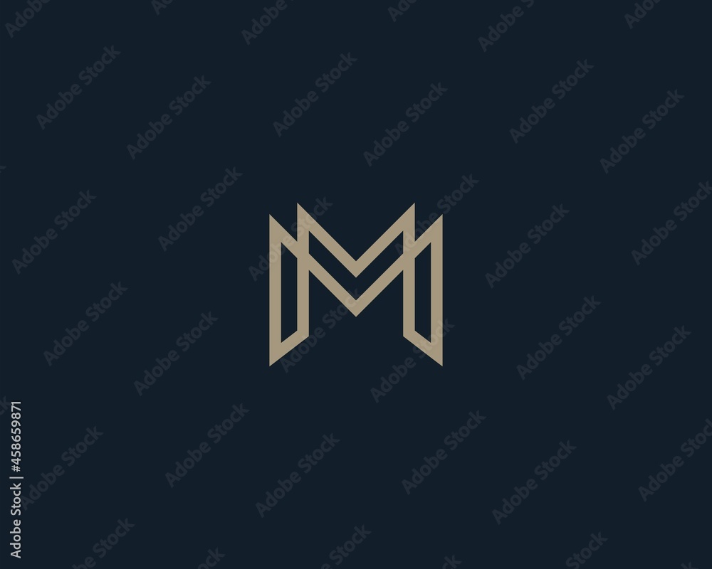 Abstract linear letter M logo icon design modern minimal style ...