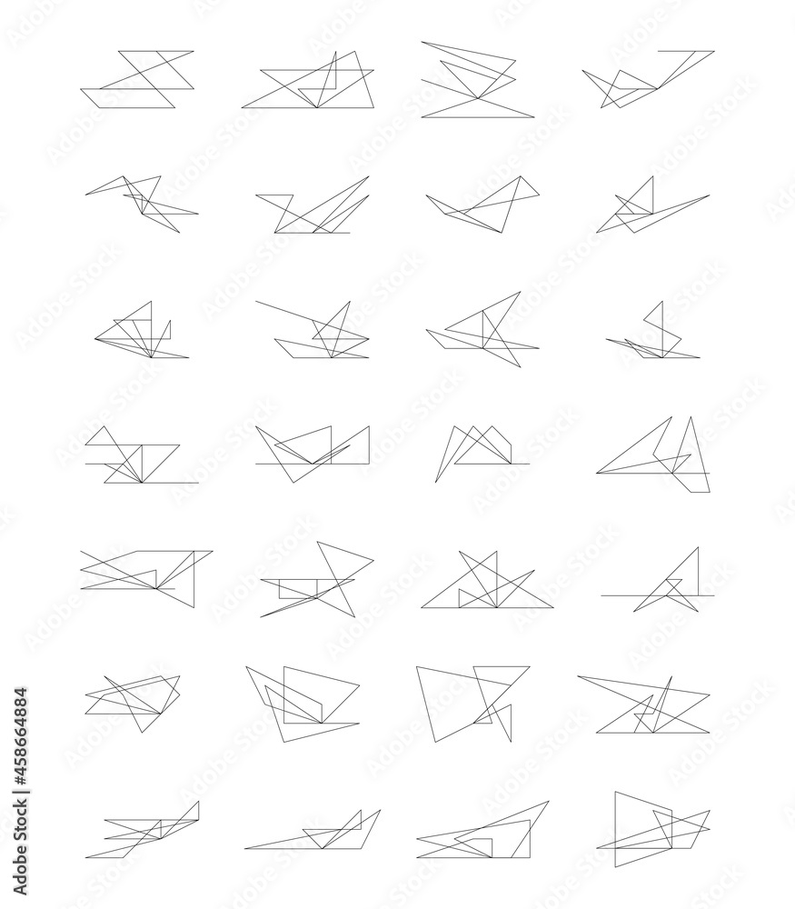 Set of editable abstract outline for logo. Created using AI CS6. Stock ...