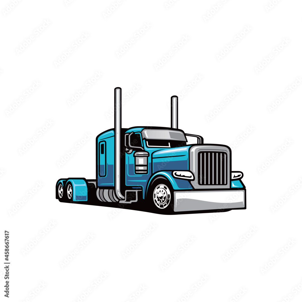 american truck - big rig isolated vector Stock Vector | Adobe Stock