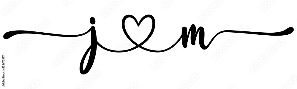 jm, mj, letters with heart Monogram, monogram wedding logo. Love icon ...