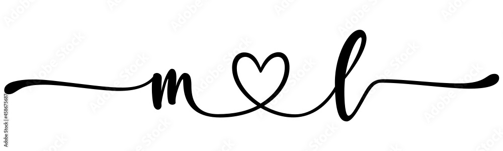 ml, lm, letters with heart Monogram, monogram wedding logo. Love icon ...